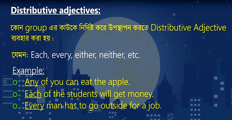 Distributive adjectives - English Grammar A To Z