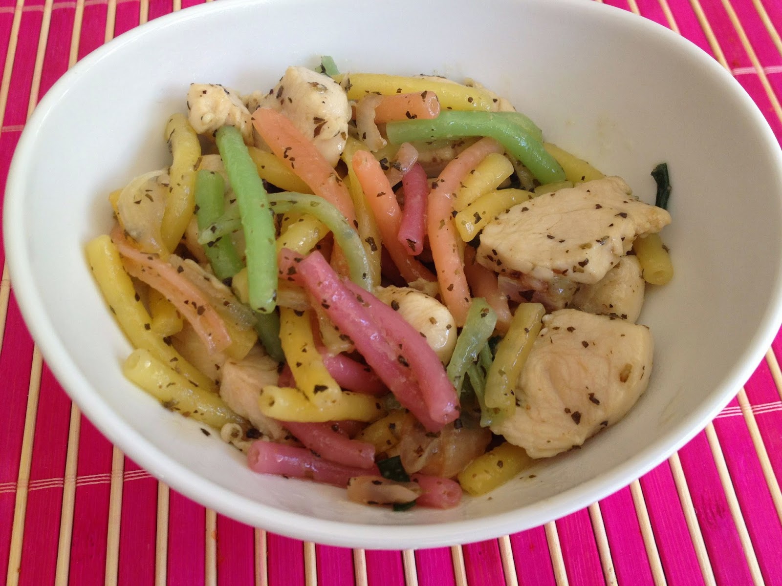 Rainbow Macaroni & Chicken Breast Nuggets