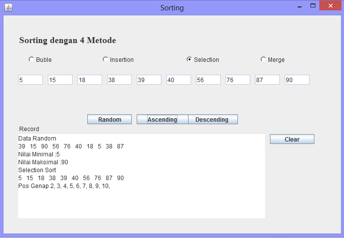 Sorting dengan Metode Selection Sort - dindadinho
