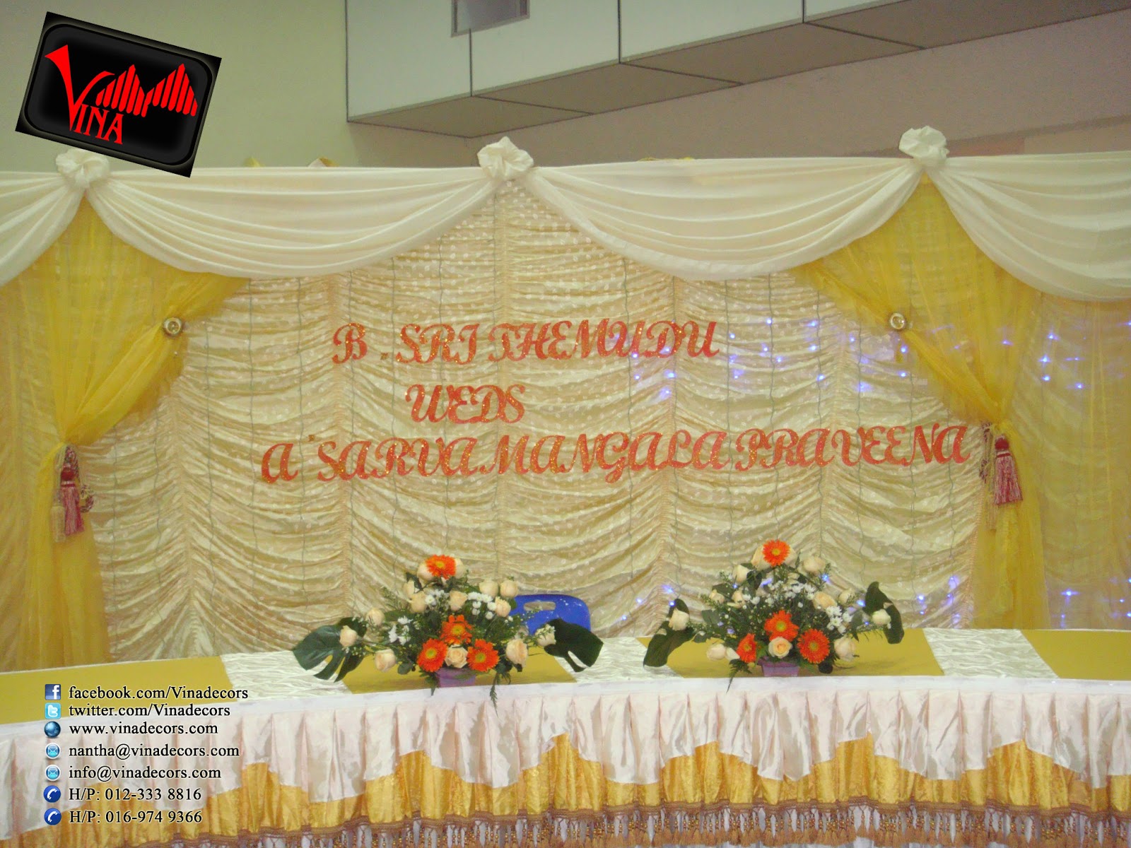 Vina Canopy & Decor: Engagement and Wedding Dinner Backdrops Concept ...