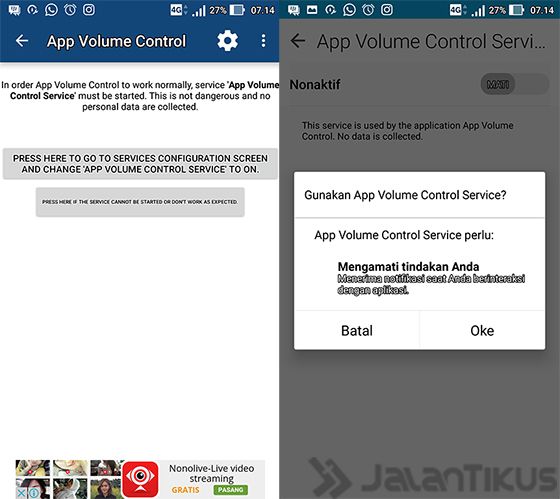 How to set the volume on each android app