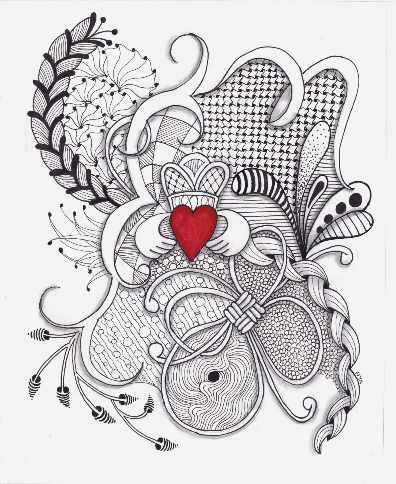 Zentangle Expressions: Zentangle Claddaugh