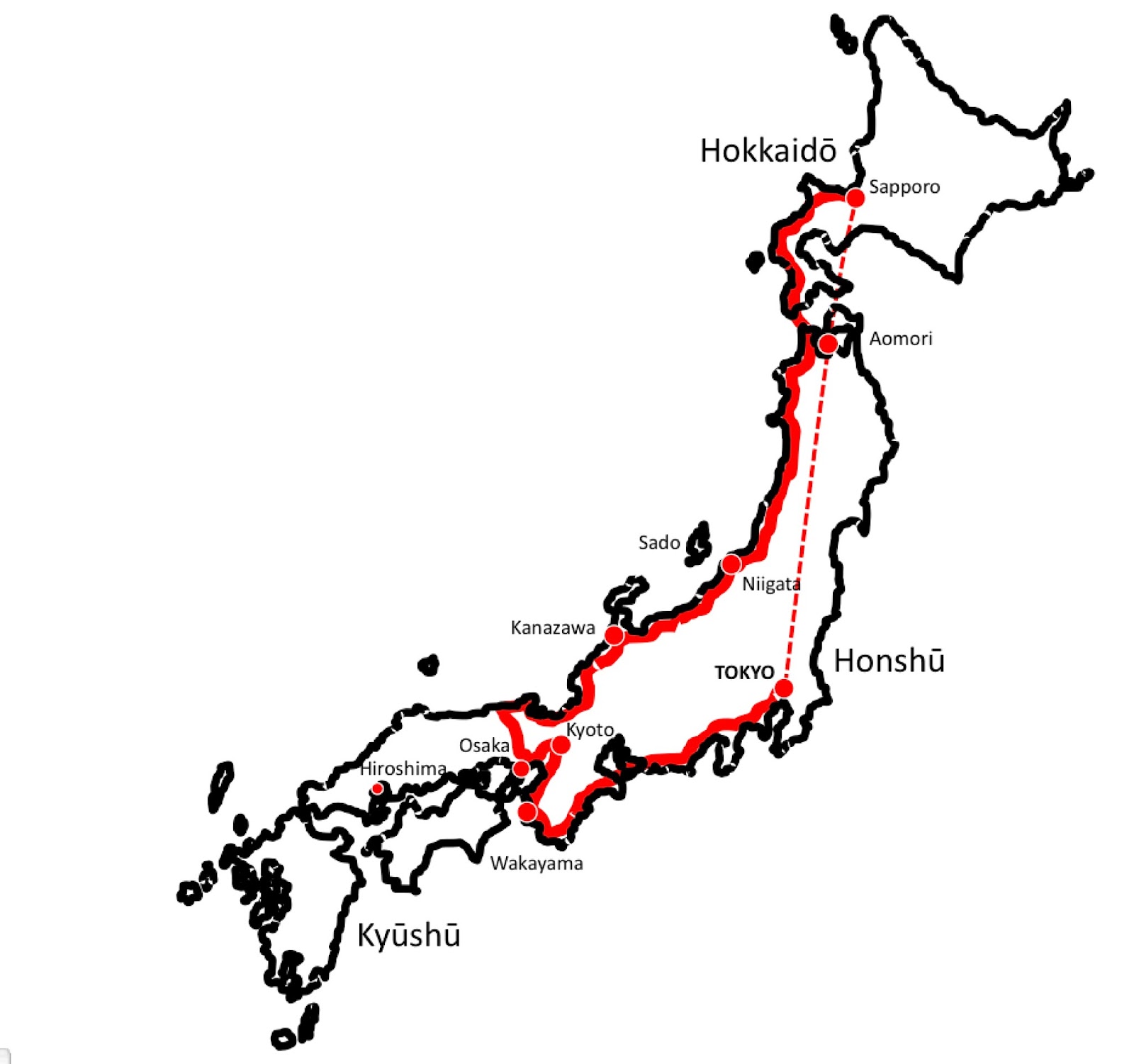 2cyclejapan: The route