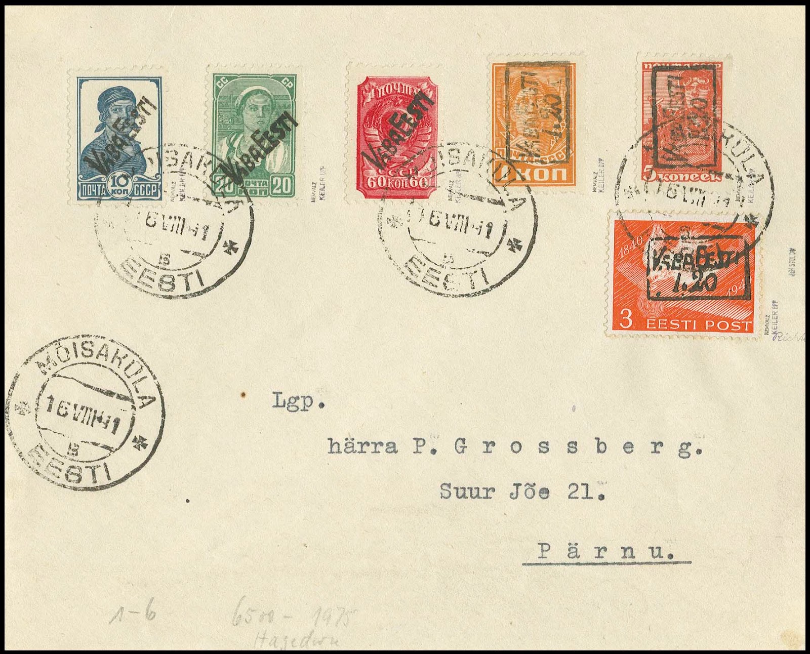 Võromaaveere: Mõisaküla margid 1941 oksjonil