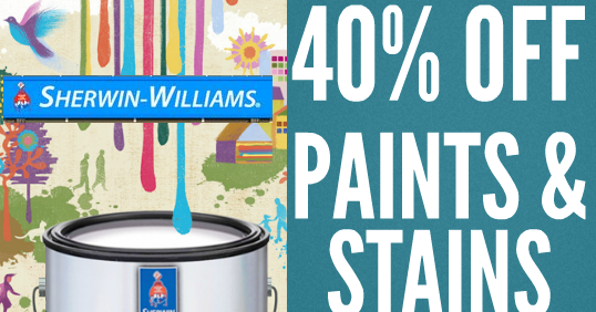 Sherwin Williams Paint Sale: 40% off Paint & Stains and 30% off ...