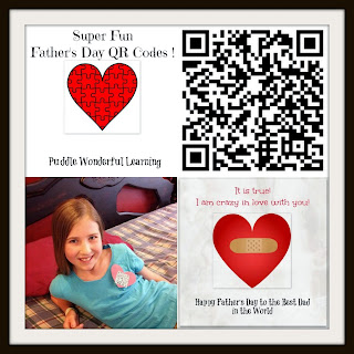 Puddle Wonderful Learning: Father's Day QR Code Activity