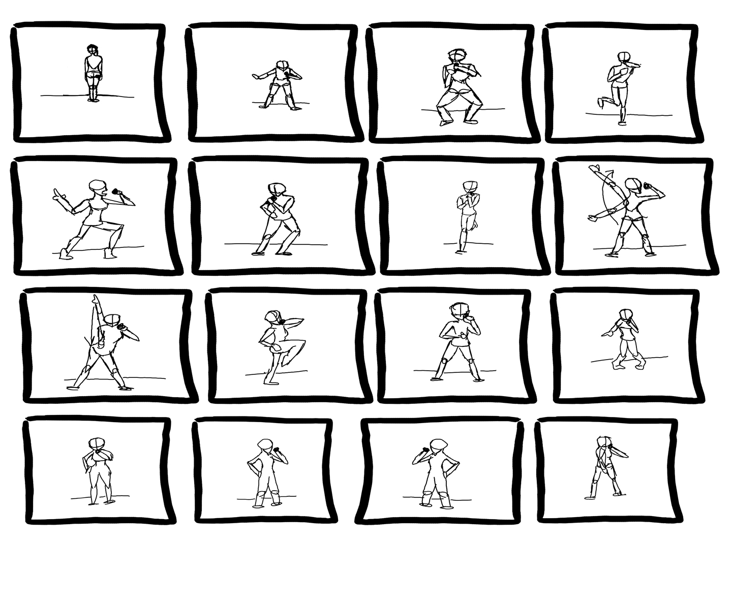 3D Character Animation: key pose sketch