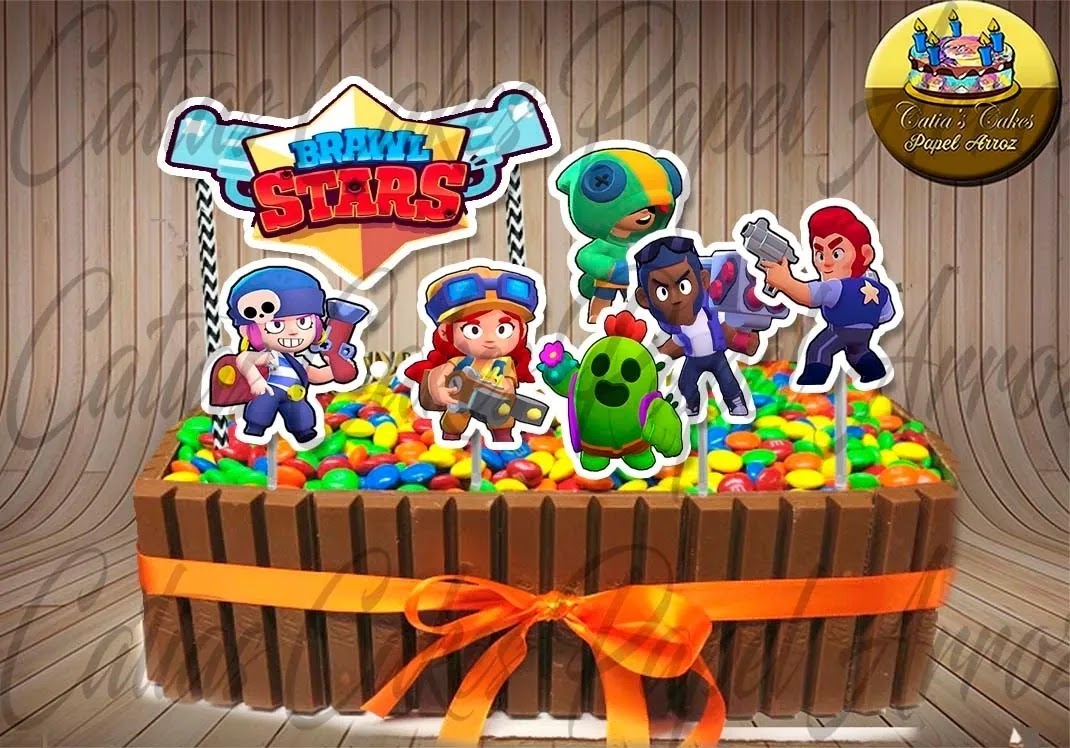 Topo de bolo brawl stars para editar e imprimir grátis - Festa Free
