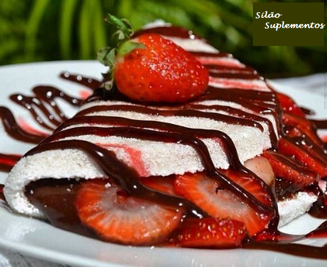 Silão Suplementos: Tapioca Proteica de Morango com Chocolate