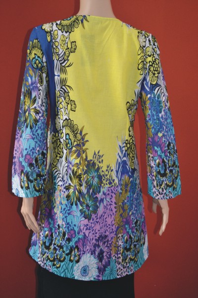 Muslimah Blouses: Cotton Batik Print Long Blouse