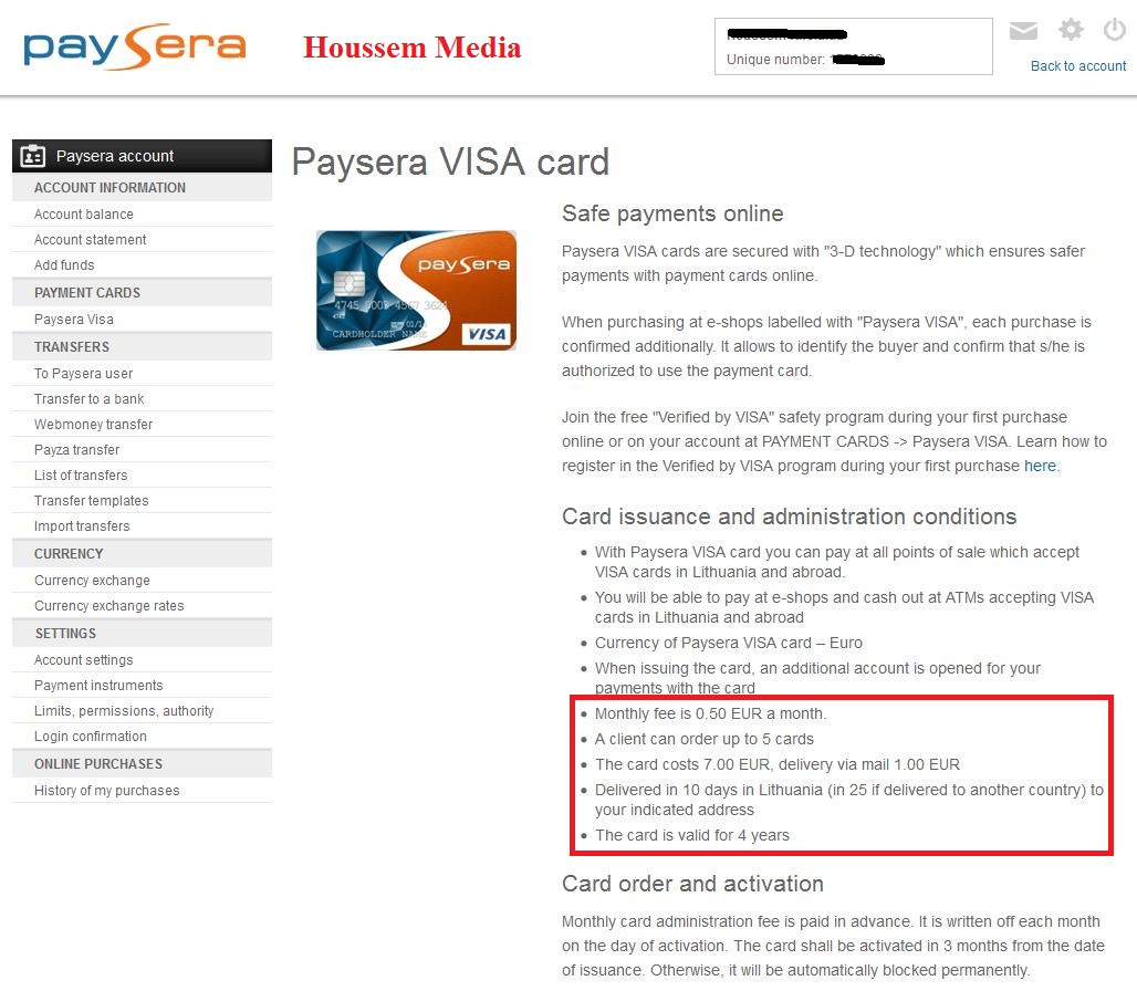 شرح بالصور لطريقة فتح حساب في بنك PAYSERA الحقيقي والحصول على VISA CARD ...