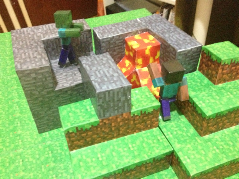 Mini At Least: Papercraft Minecraft XIII (Estructura rocosa con lava ...