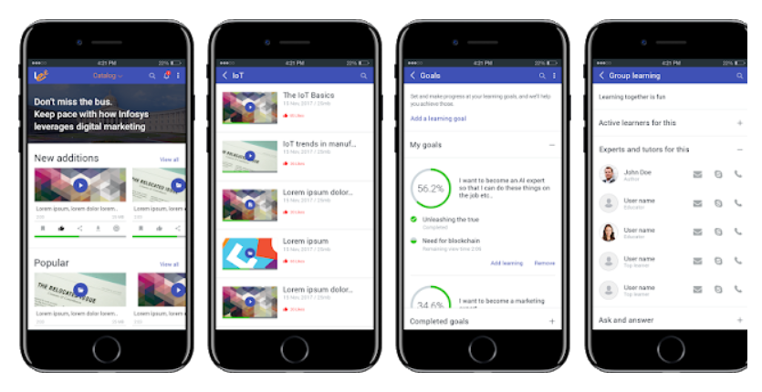 Infosys Lex - Infosys Employee Learning Mobile App - Youth Apps