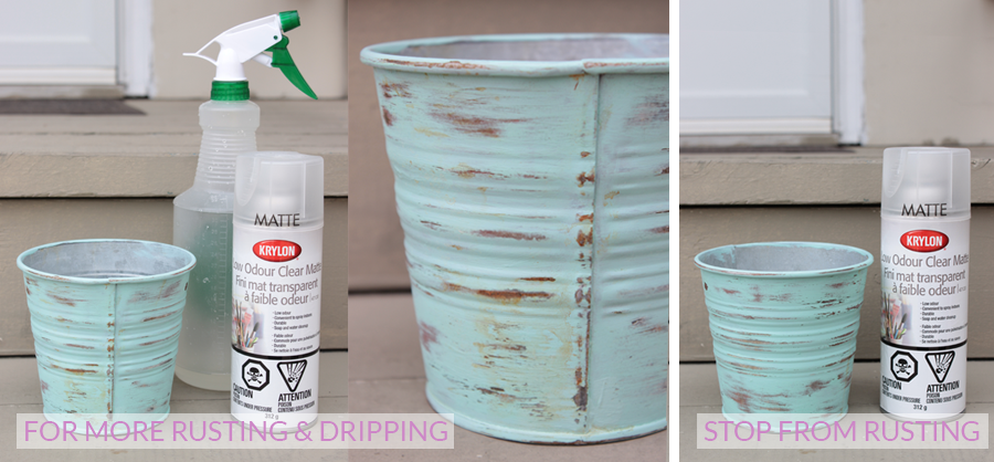 DIY Rusted and Distessed Painted Flower Buckets | The Creative Glow ...