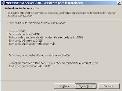 Mundo de Redes: Instalación de ISA Server en Windows Server 2003