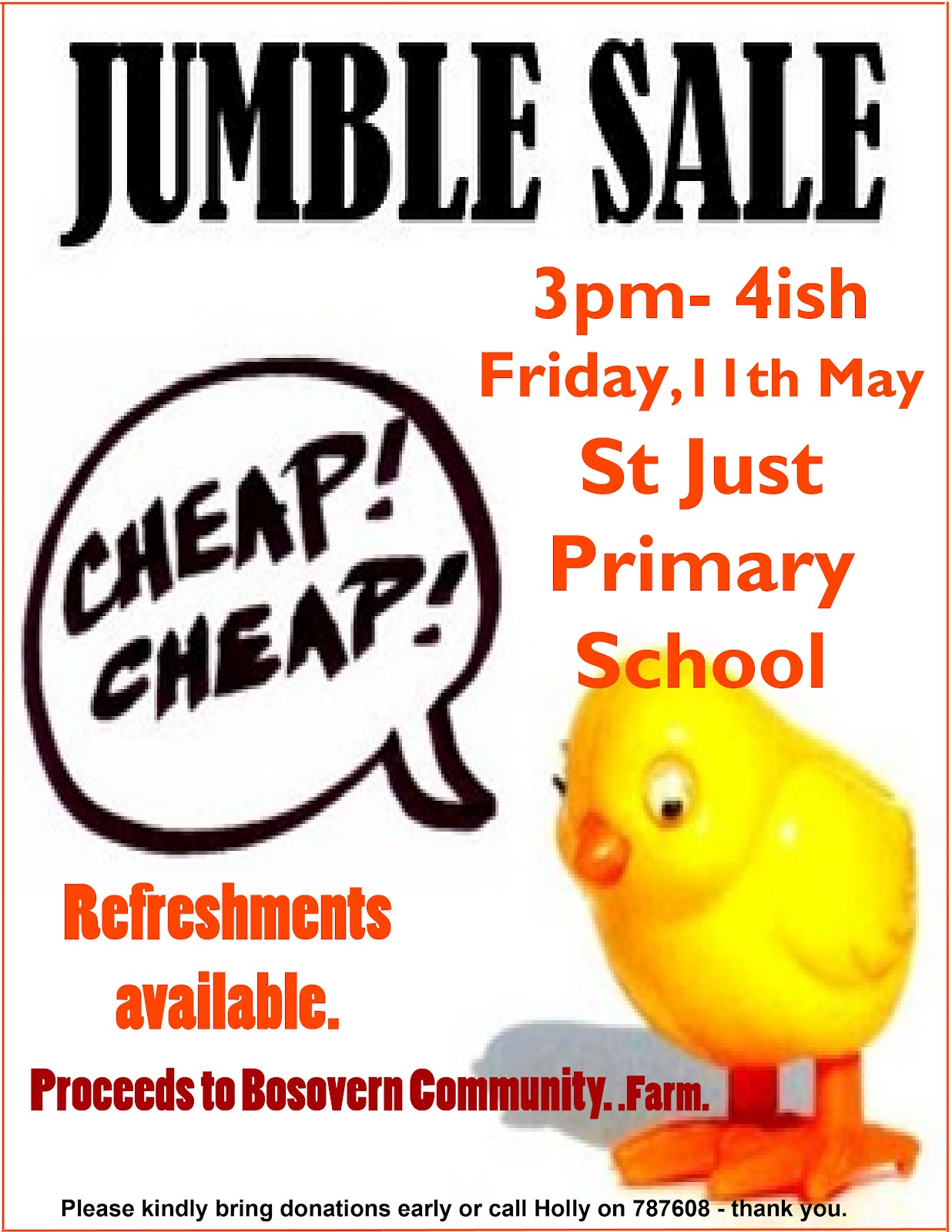 Bosavern Community Farm: Jumble and produce sale.