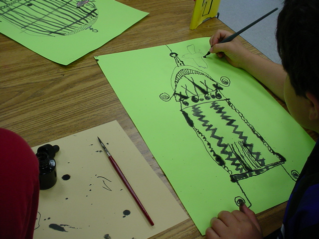Mrs. Knight's Smartest Artists: Old-fashioned pen & ink, 2nd grade