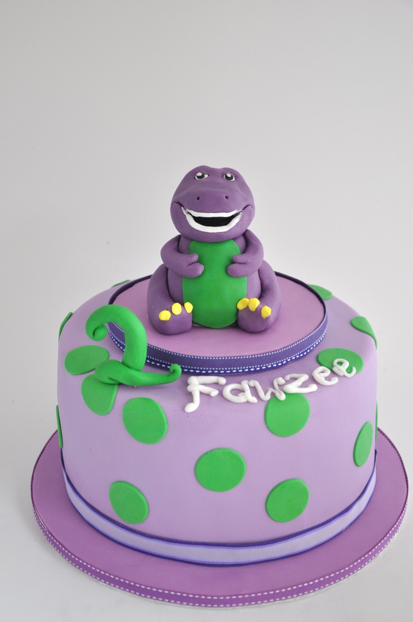 Single Barney birthday cake