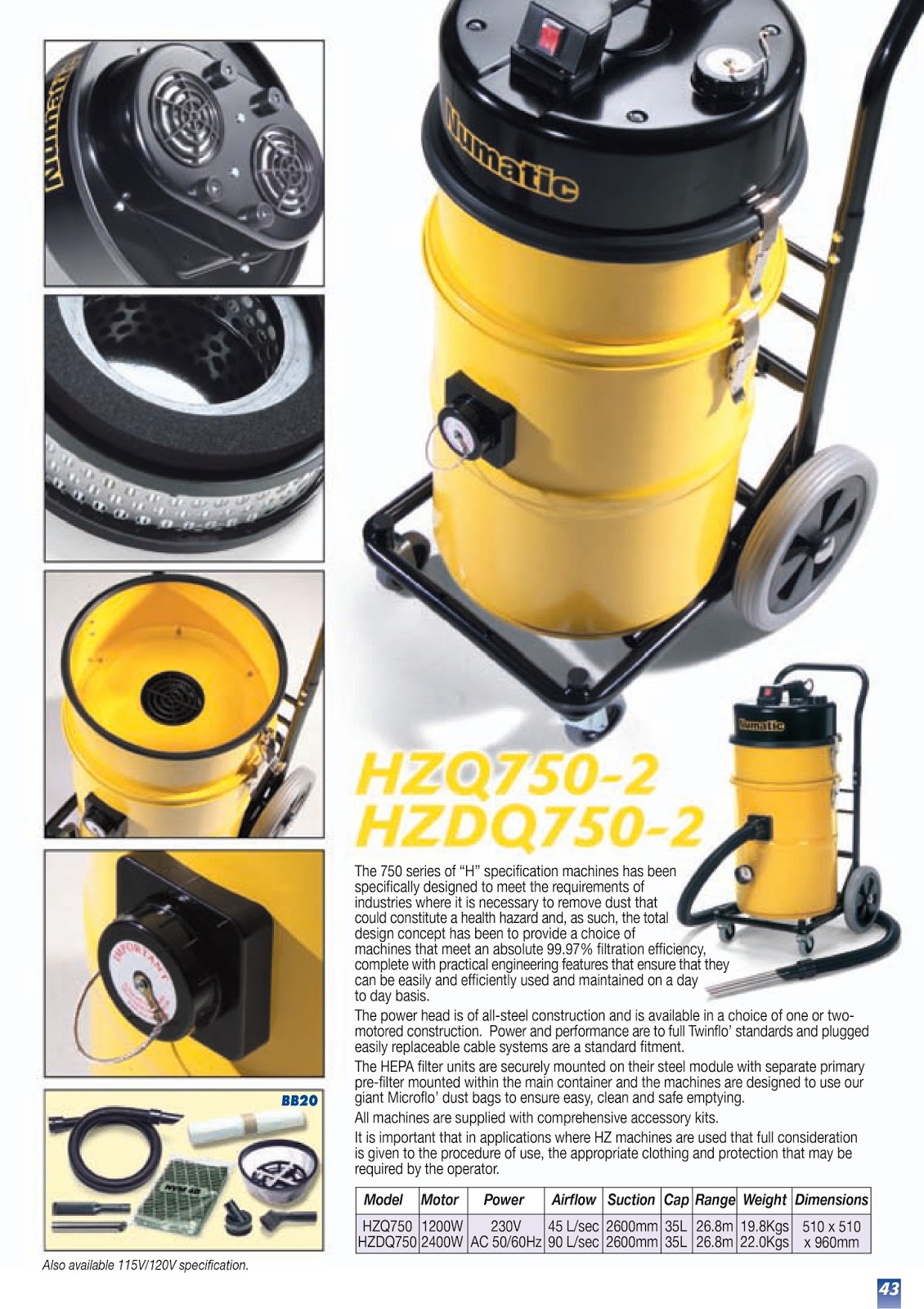 Numatic Cleancare 2007 Product Range