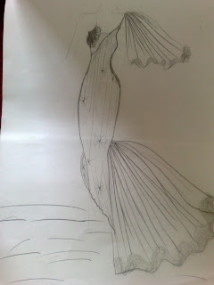 Lu Jardim Desenhos de Moda: Vestido de gala.