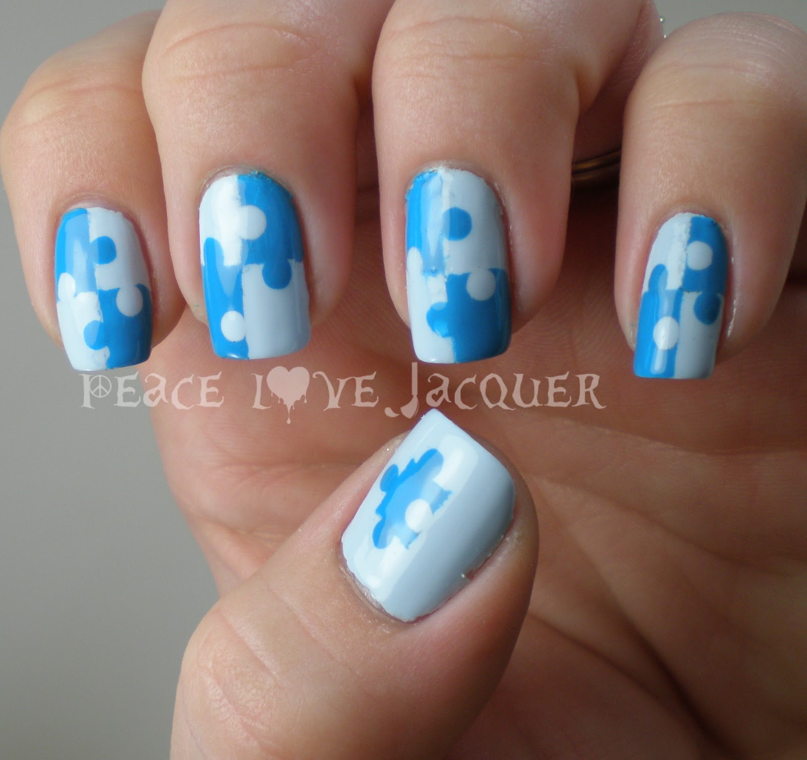 Peace Love Lacquer: Different Shades of Blue Autism Awareness - Puzzle ...