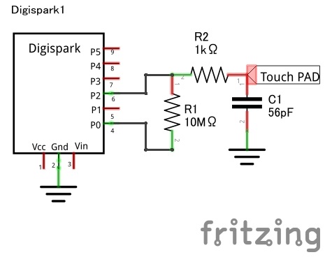 マーティーの工房日誌: DigisparkとArduino UNOでCapacitiveSensing（容量検知センサー）
