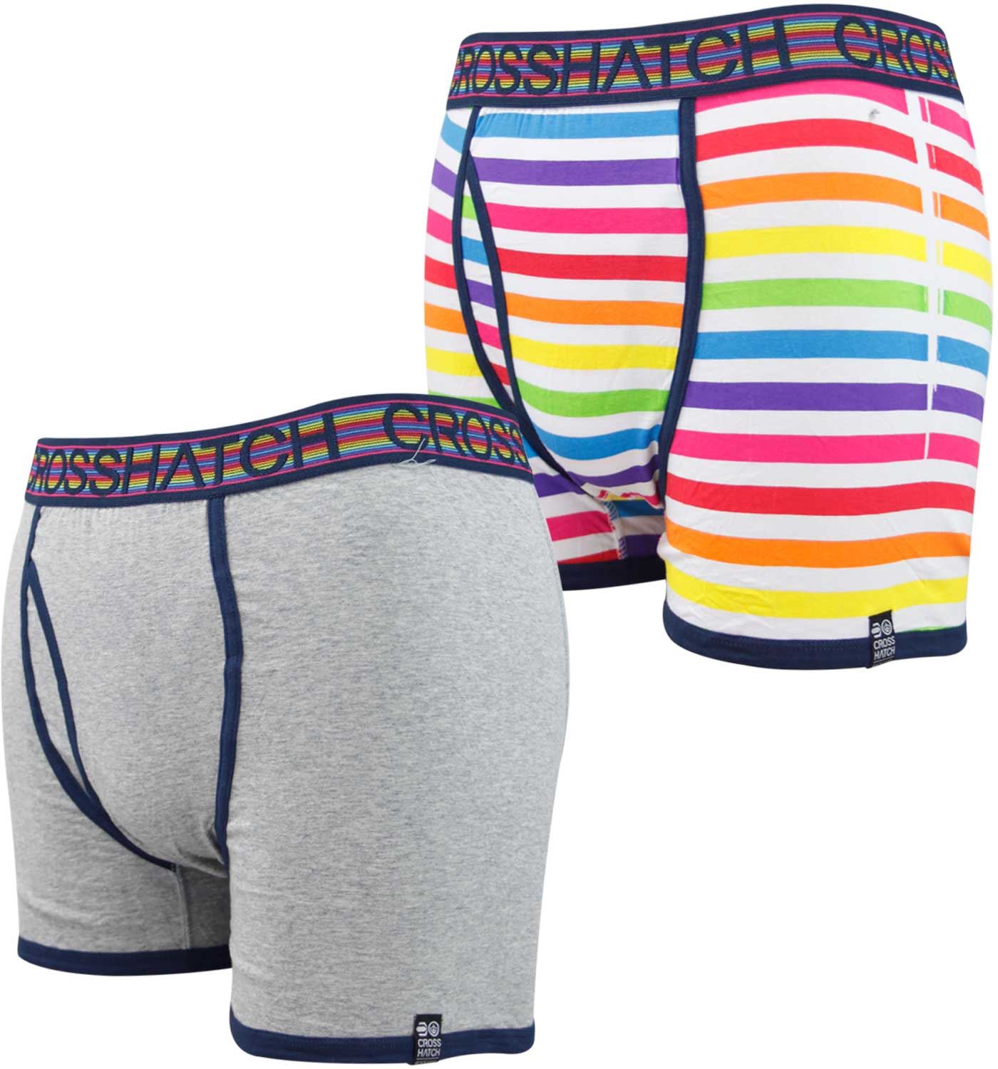 True Face Men Boxers: 2 Pack Men Crosshatch Designer Boxer Shorts ...