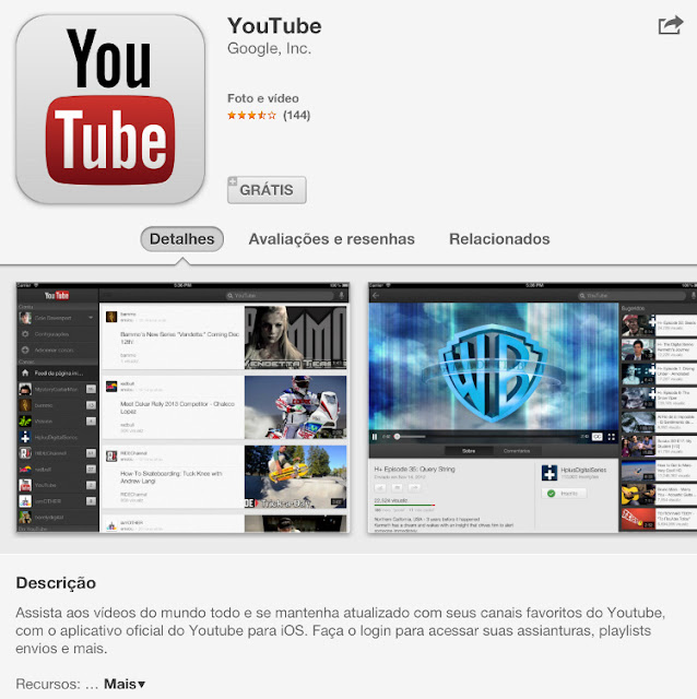 App.: Google lança aplicativo do YouTube para iPad! - Reduto Nerd