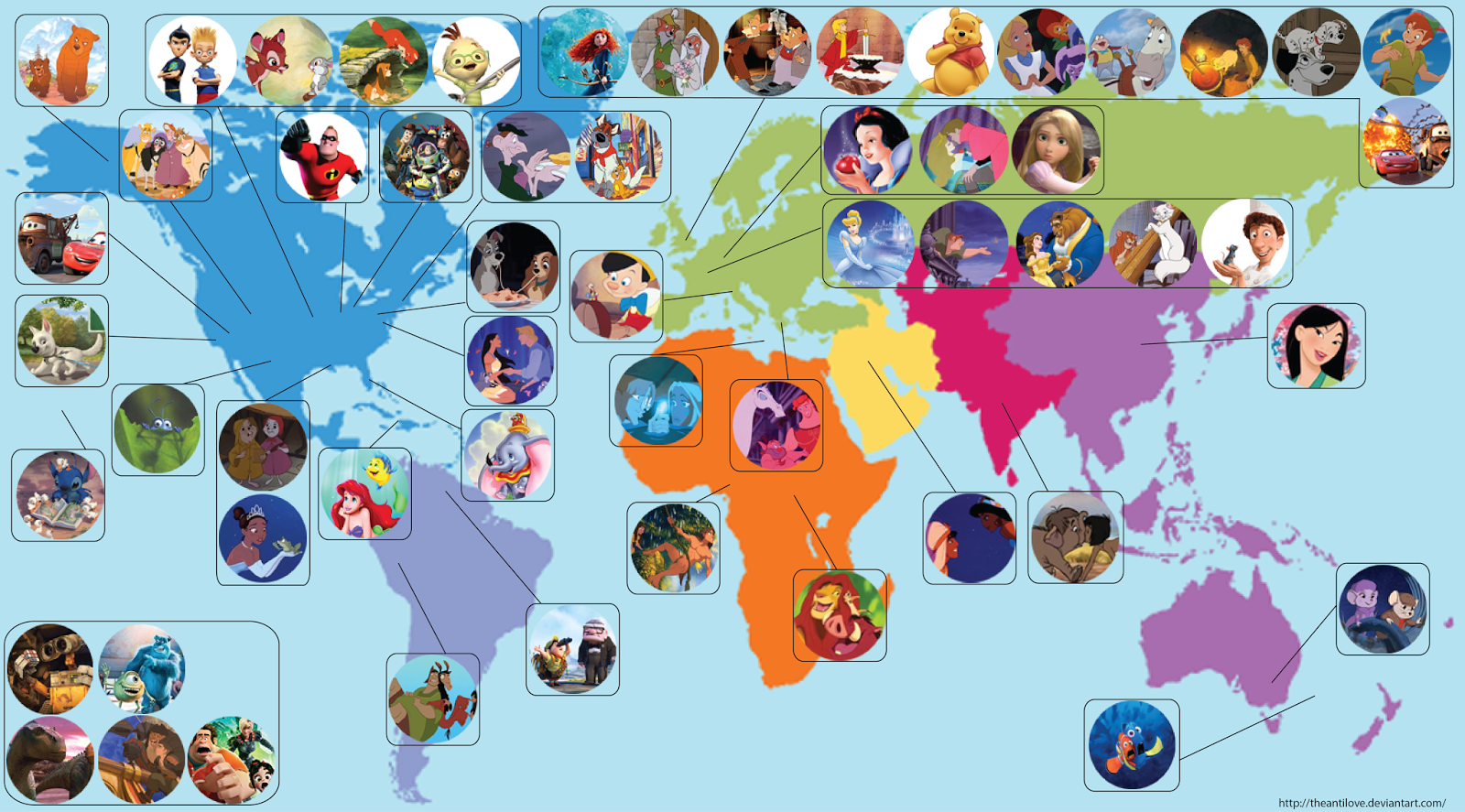Herodróide: Atlas da Disney - Saiba onde cada personagem está no Planeta