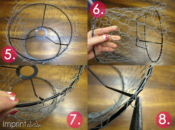 Imprintalish: DIY Chicken Wire Pendant Light