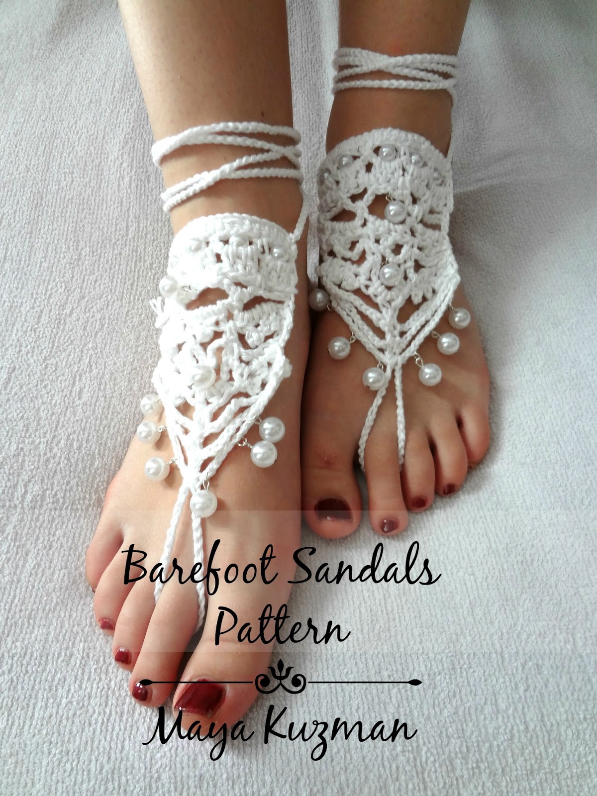 Little Treasures: Lacy Barefoot Sandals Pattern in the Shop