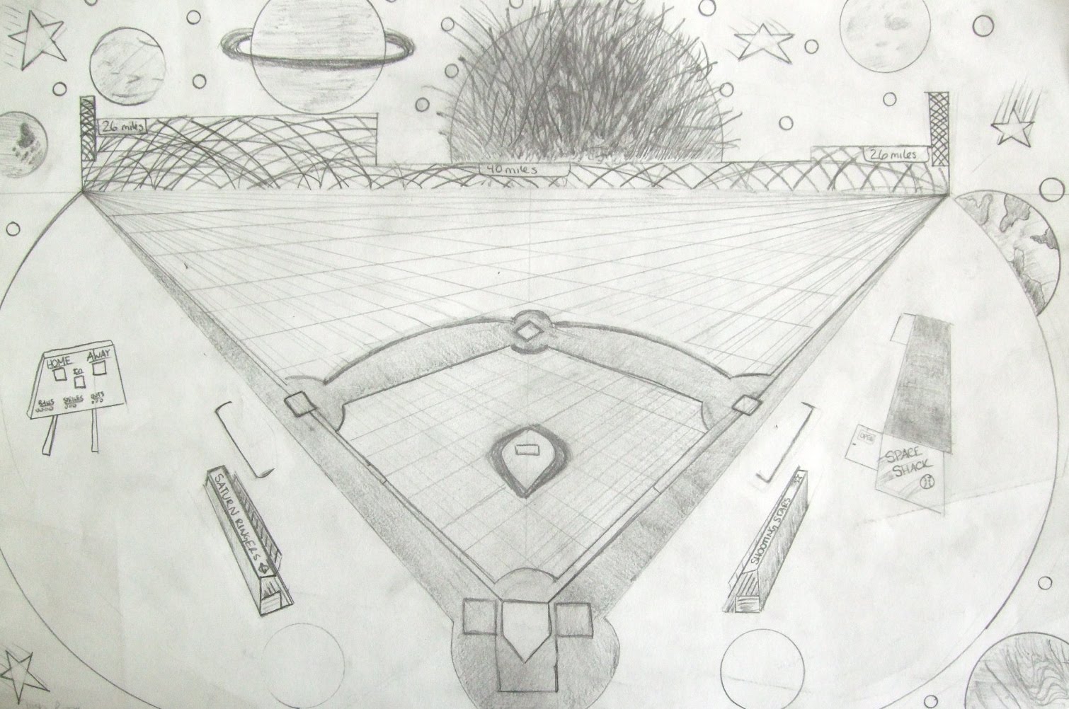 highschoolart: Future City Two Point Perspective Drawing High School Art