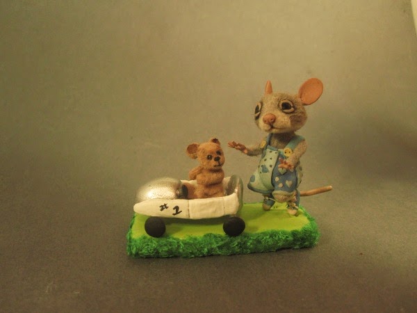Aleah Klay Studio: Miniature Mouse Derby car rider teddy bear one of a ...