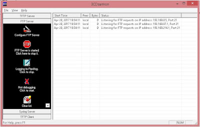 Configuration of FTP using 3CDaemon