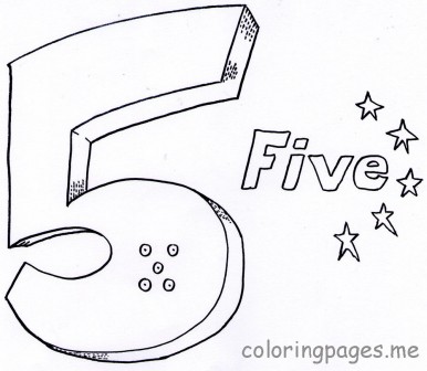 Coloring Pages for Kids: Number "5" Coloring Pages for Kids