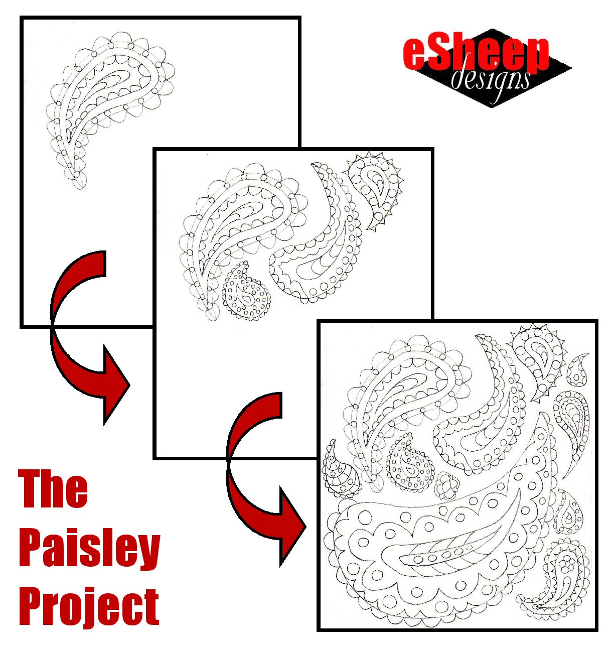 eSheep Designs: The Paisley Project: Designing Fabric with Pencil & Paper