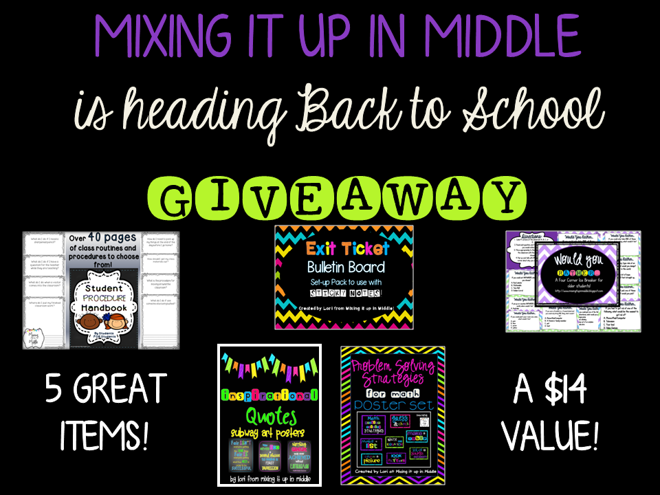 Mixing it up in Middle! : Five for Friday, Classroom Reveal, Giveaway ...