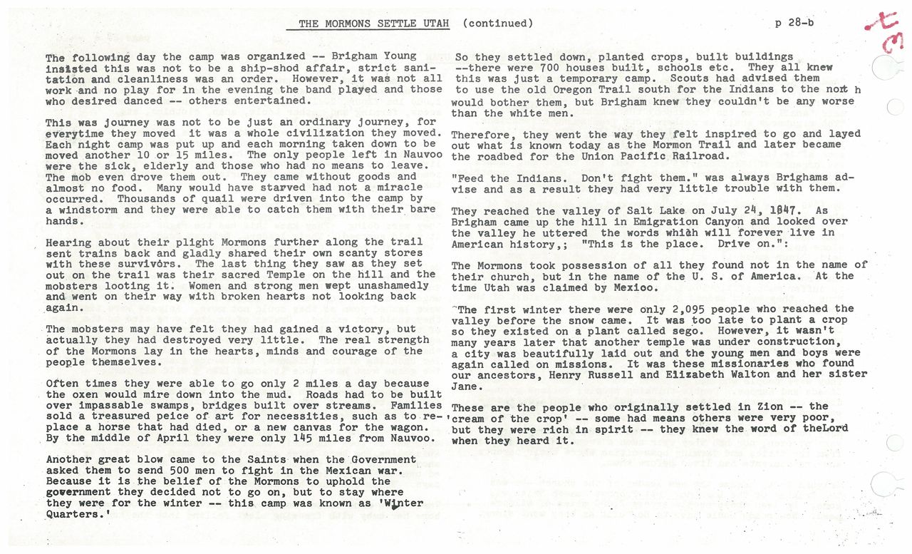 Samuel Lee and Elizabeth Gilham Pioneer History: Samuel Lee and ...