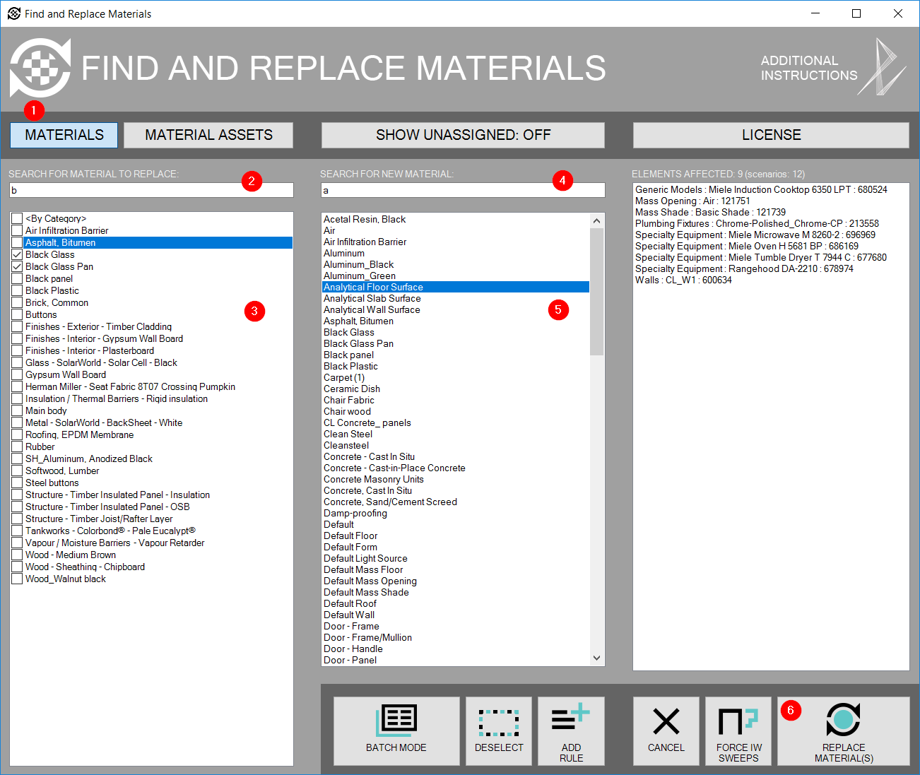 Revit Add-Ons: Find and Replace Materials V1.1.0