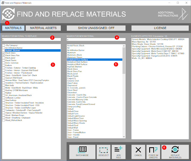 Revit Add-Ons: Find and Replace Materials V1.1.0