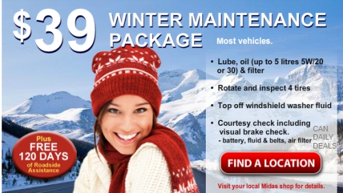 Canadian Daily Deals: Midas: Winter Maintenance Package $39 Plus Free ...