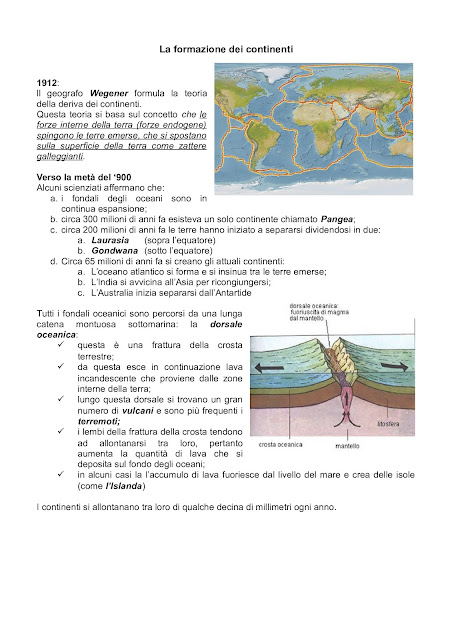 terza D: La formazione dei continenti