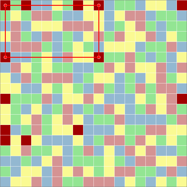 Codiary: Rectangle Free Grid Coloring - 21x12 and 18x18 Grid With Four ...