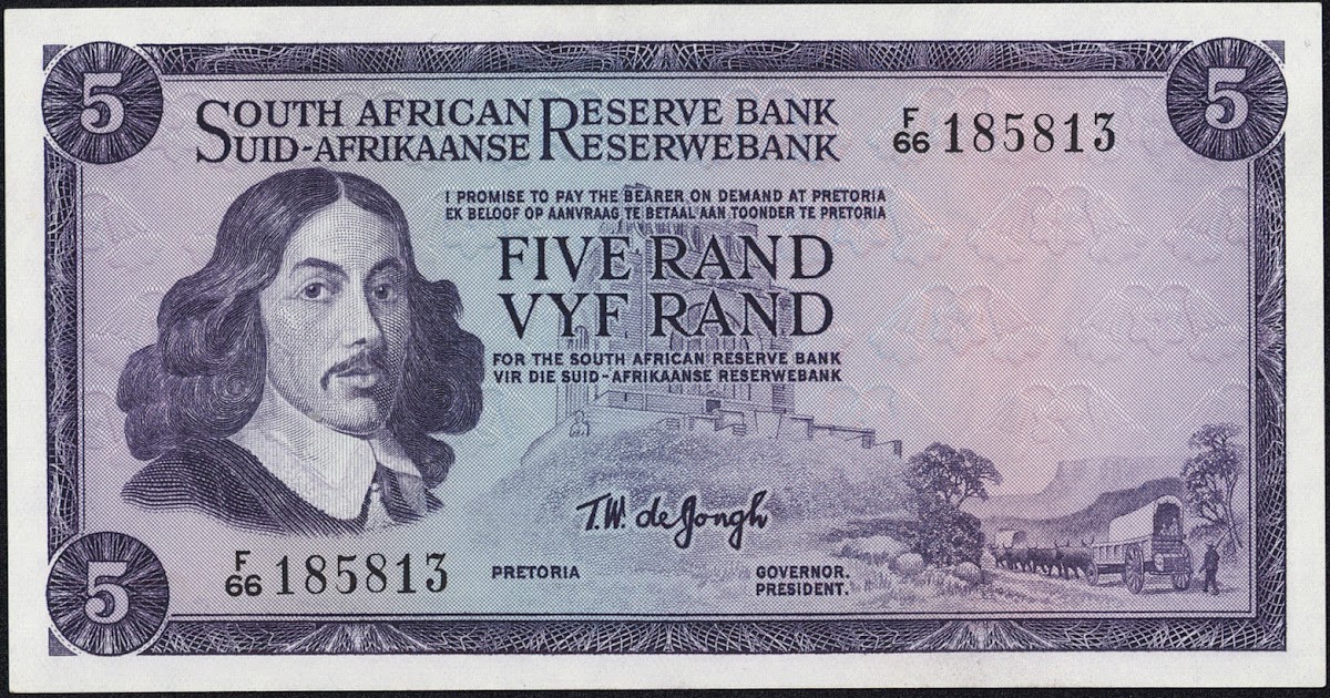 My Currency Collection: South African Currency 5 Rand banknote 1967 Jan ...