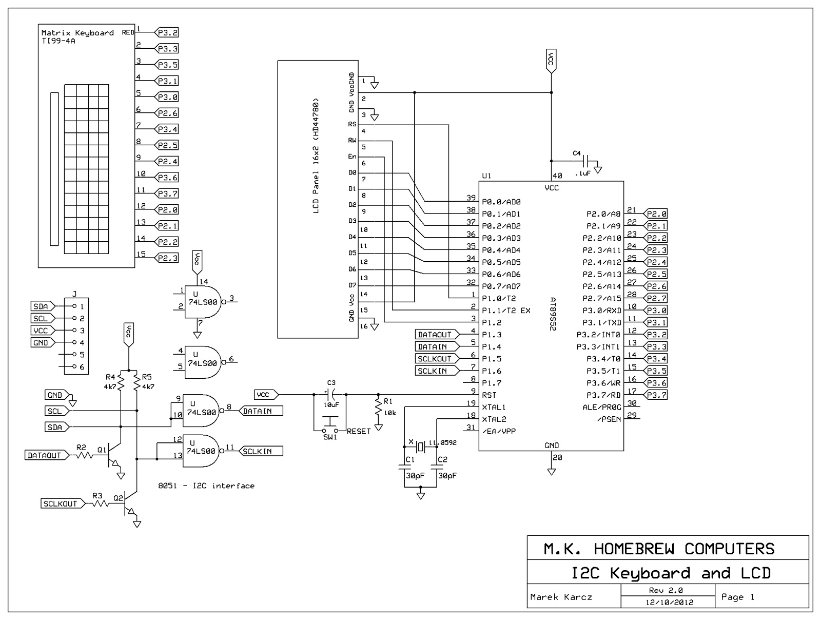 Homebrew Computers: I2C keyboard - update.