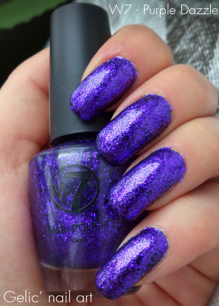 Gelic' nail art: W7 - Purple Dazzle, swatch