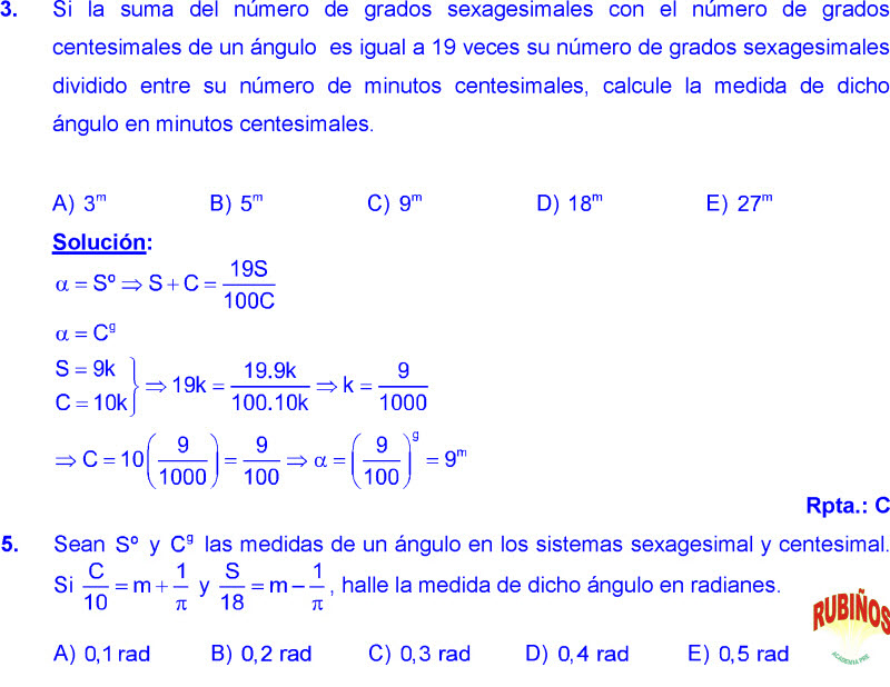 FÓRMULAS DE CONVERSIÓN ANGULAR SEXAGESIMAL CENTESIMAL Y RADIAL ...