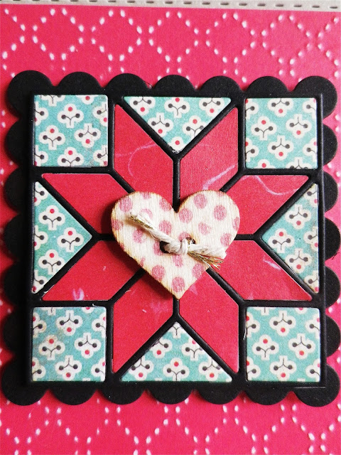 stamping and stitching: Love Quilt Block