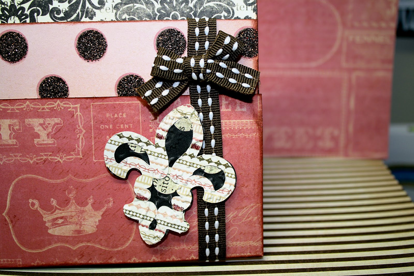 Nener's Creations: Fleur De Lis Birthday card