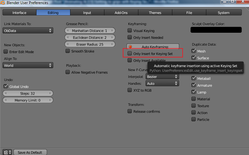 Aligorith's Lair: [Animating in 2.5] Getting to grips with Keying Sets